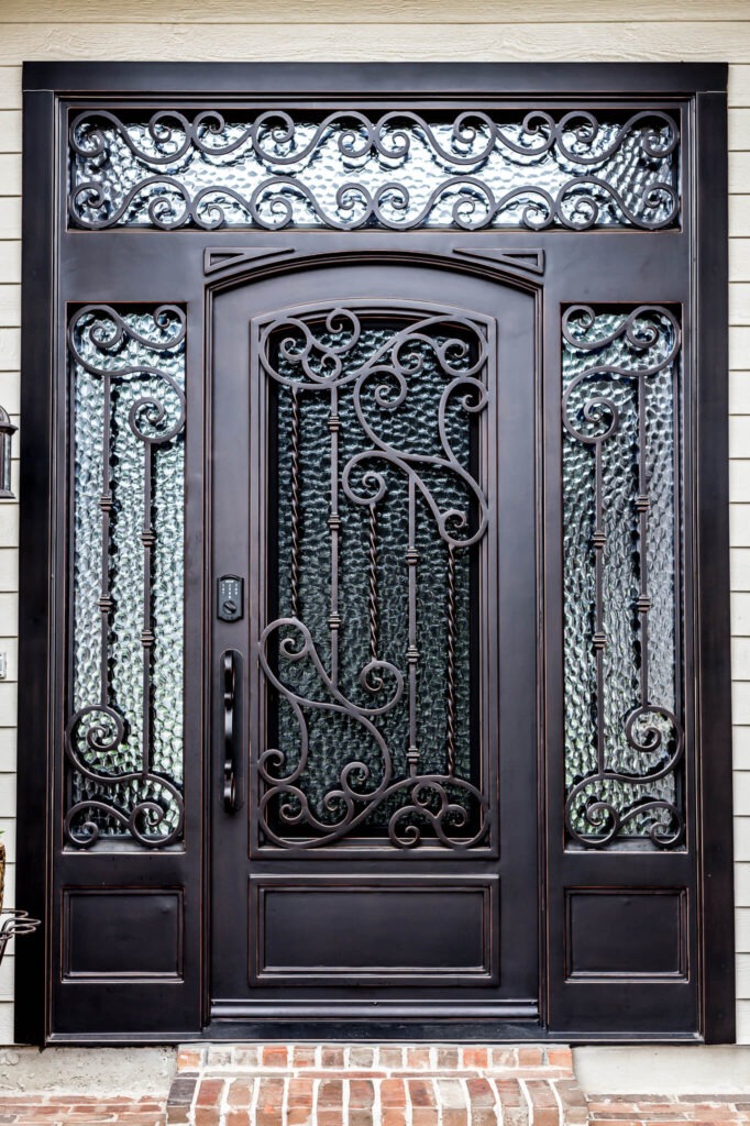 Elegant Iron Doors with Transom & Sidelites